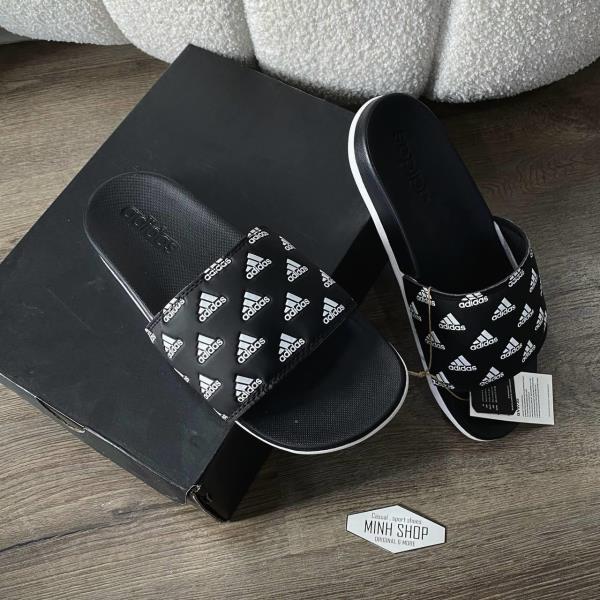 Minhshop.vn - Dép Adidas Adilette Comfort Slides Multi Logo Black [GV9735]